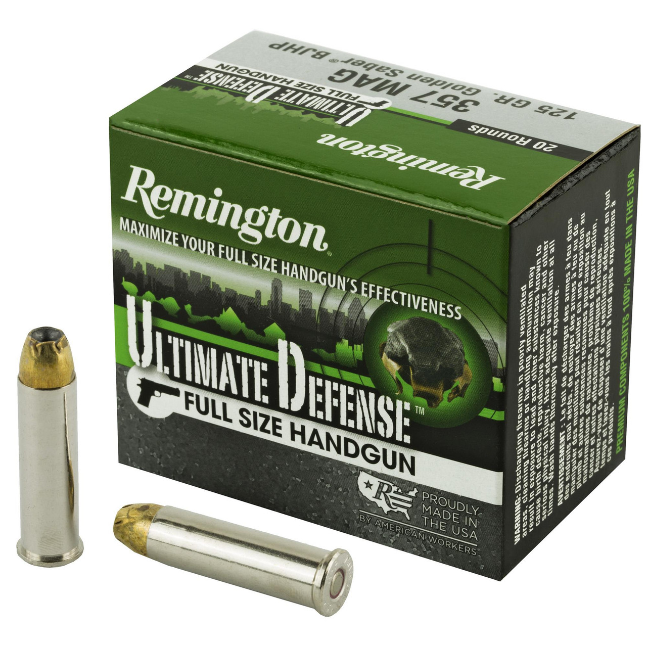 Remington Ultimate Defense Full Size Handgun, .357 Magnum, 125 Grain ...
